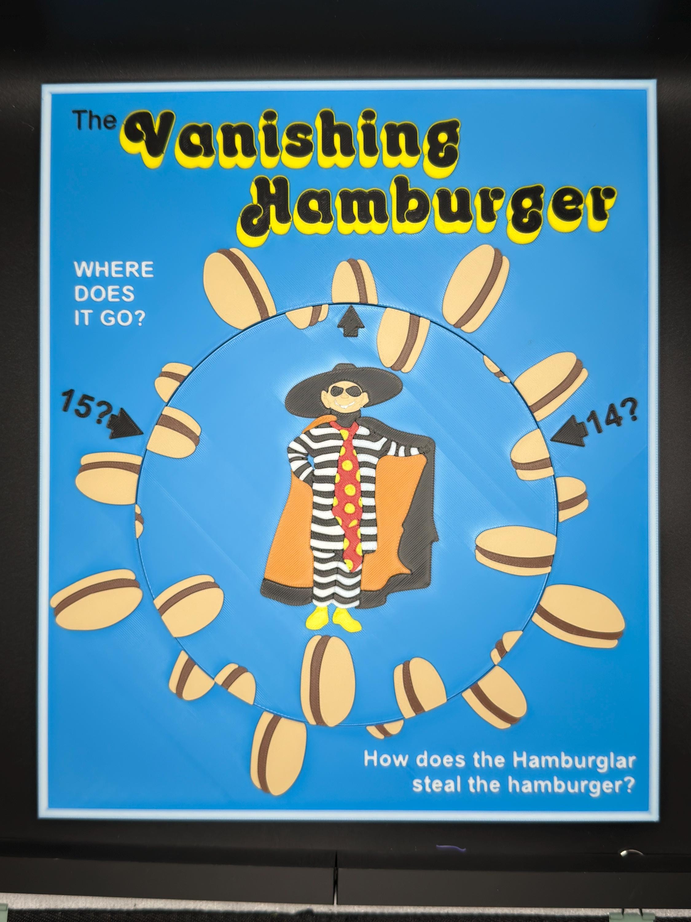 The Vanishing Hamburger Puzzle: Vintage Optical Illusion Puzzle, High ...